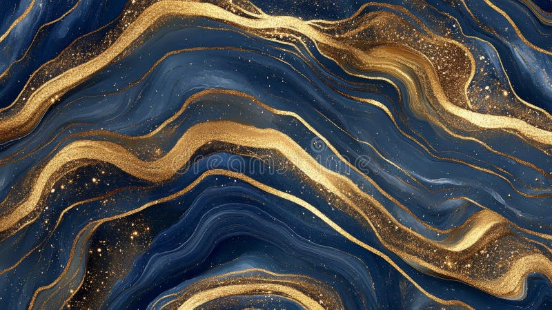 Elegant Navy Blue Marble Texture with Gold Veins, Luxury Background ...