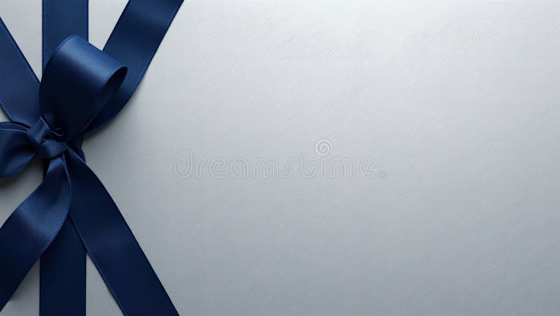 Elegant Navy Blue Ribbon on Silver Gray Background Great for Upscale ...