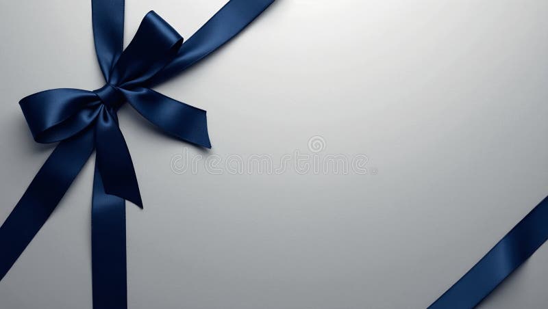 Elegant Navy Blue Ribbon on Silver Gray Background Great for Upscale ...