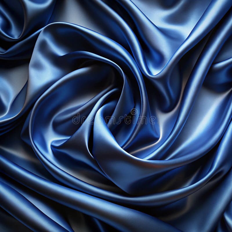 Elegant Navy Blue Satin Fabric with Soft Folds for Event Background ...