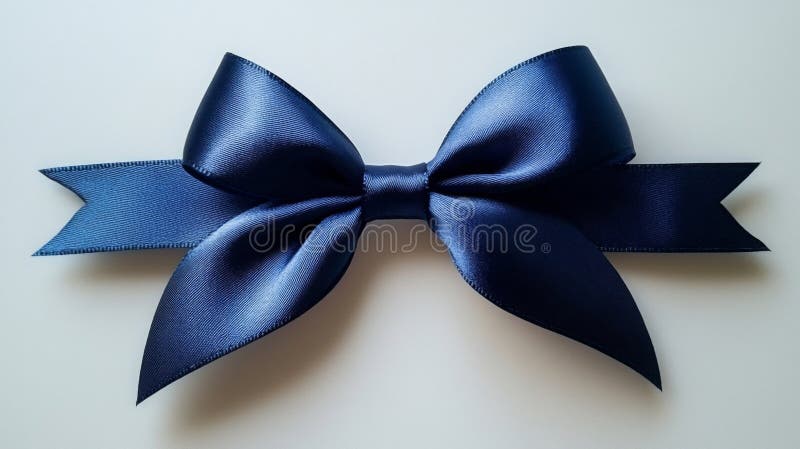 Elegant Navy Blue Satin Ribbon Bow Stock Illustration - Illustration of ...