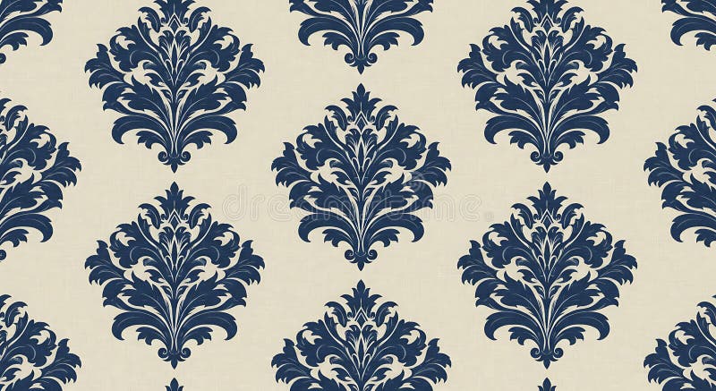 Elegant Navy Damask Wallpaper Design with Subtle Texture Stock ...