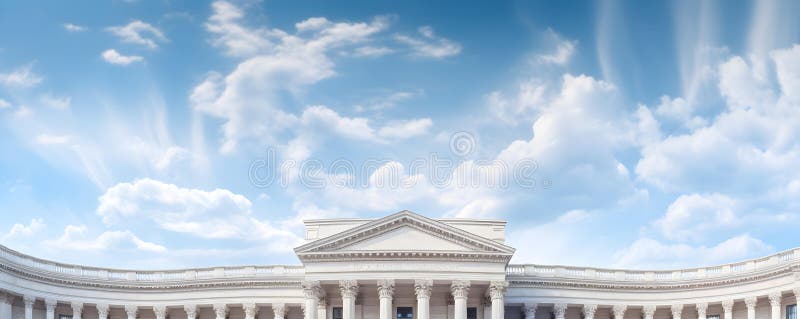 Elegant Neoclassical Architecture Against a Vibrant Sky Backdrop on ...