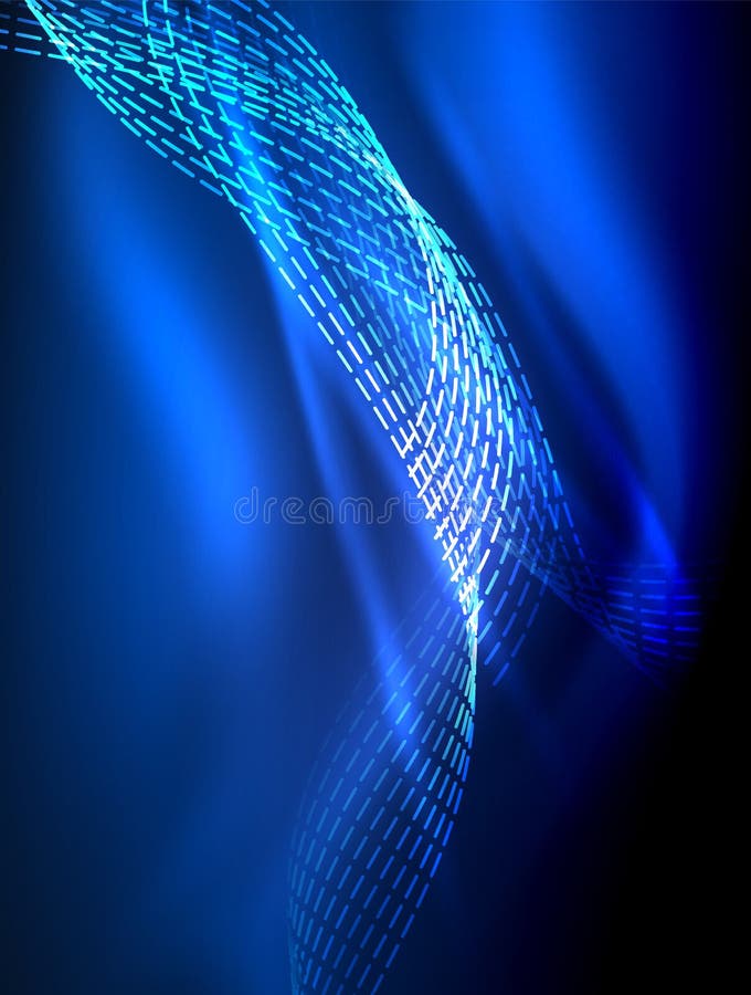 Elegant Neon Flowing Stripes, Smooth Waves with Light Effects Stock ...
