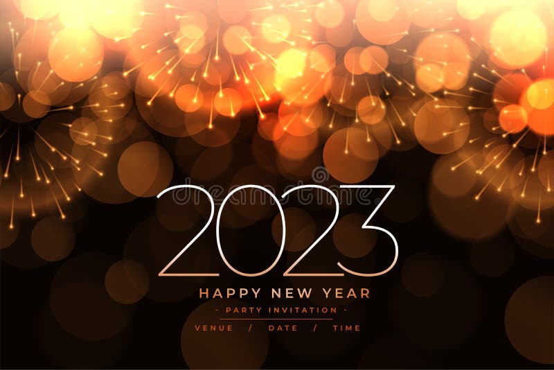 Elegant 2023 New Year Celebration Banner with Bokeh Light Effect Stock ...