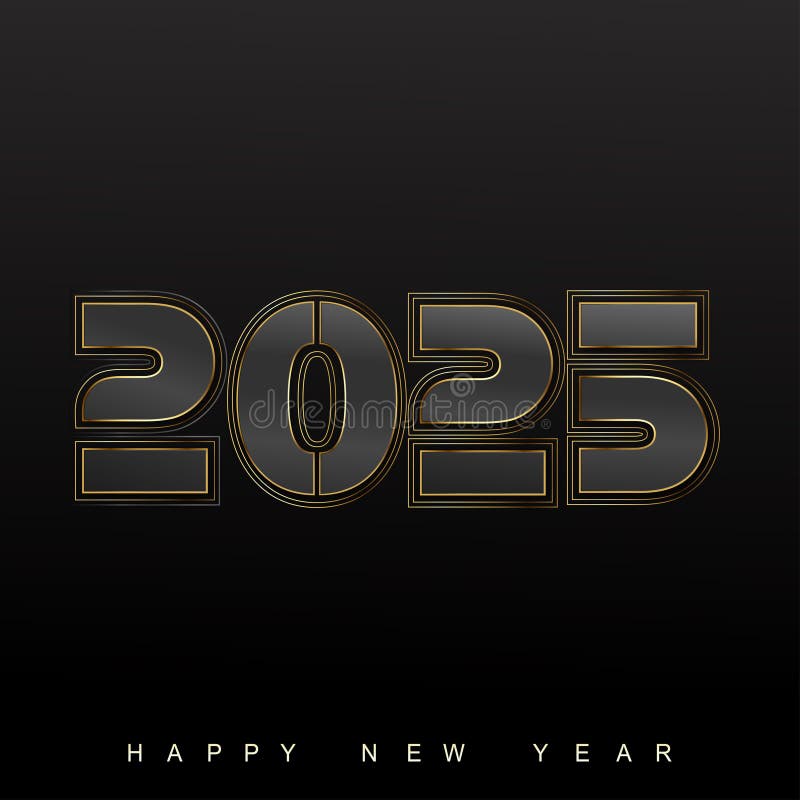 Elegant 2025 New Year Design. Luxurious New Year 2025 Greeting Vector ...
