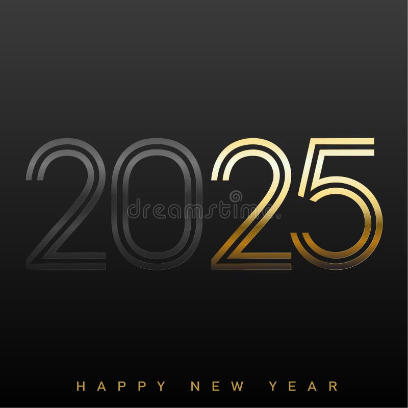 Elegant 2025 New Year Design. Luxurious New Year 2025 Greeting Vector ...