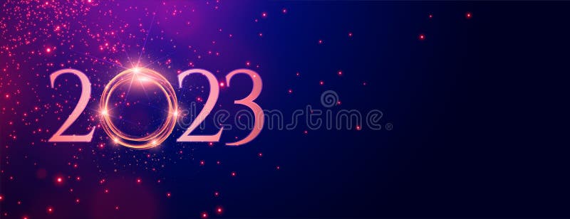 Elegant 2023 New Year Sparkles Banner with Light Frame Stock Vector ...