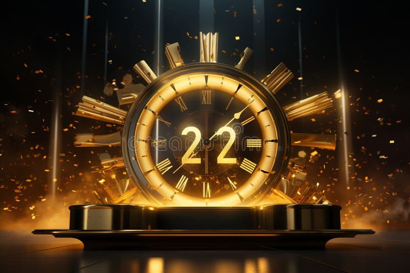Elegant New Years Countdown Concept with Golden Stock Illustration ...