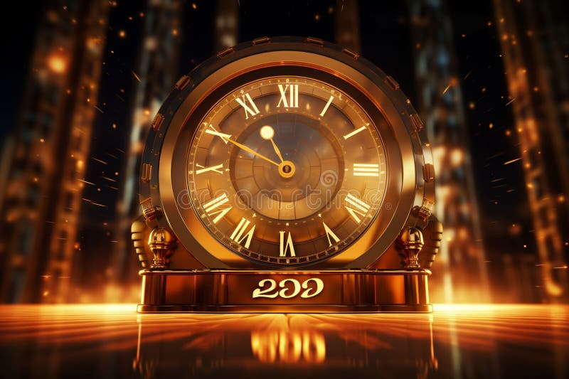 Elegant New Years Countdown Concept with Golden Stock Illustration ...