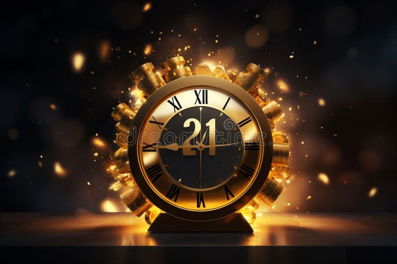 Elegant New Years Countdown Concept with Golden Stock Illustration ...