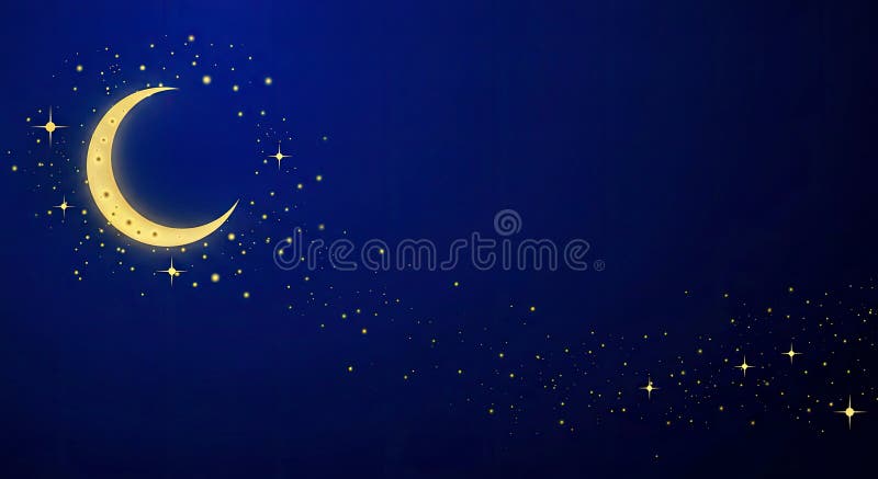 Elegant Night Sky Background with Crescent Moon and Subtle Star ...