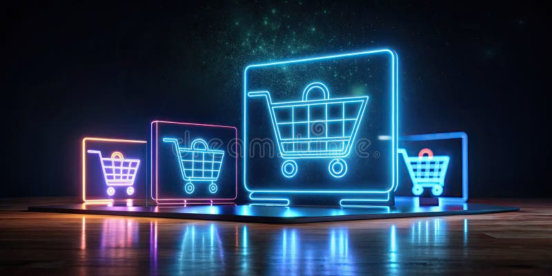 Elegant Nighttime Ecommerce Line Art Minimalist Graphics for a Seamless ...