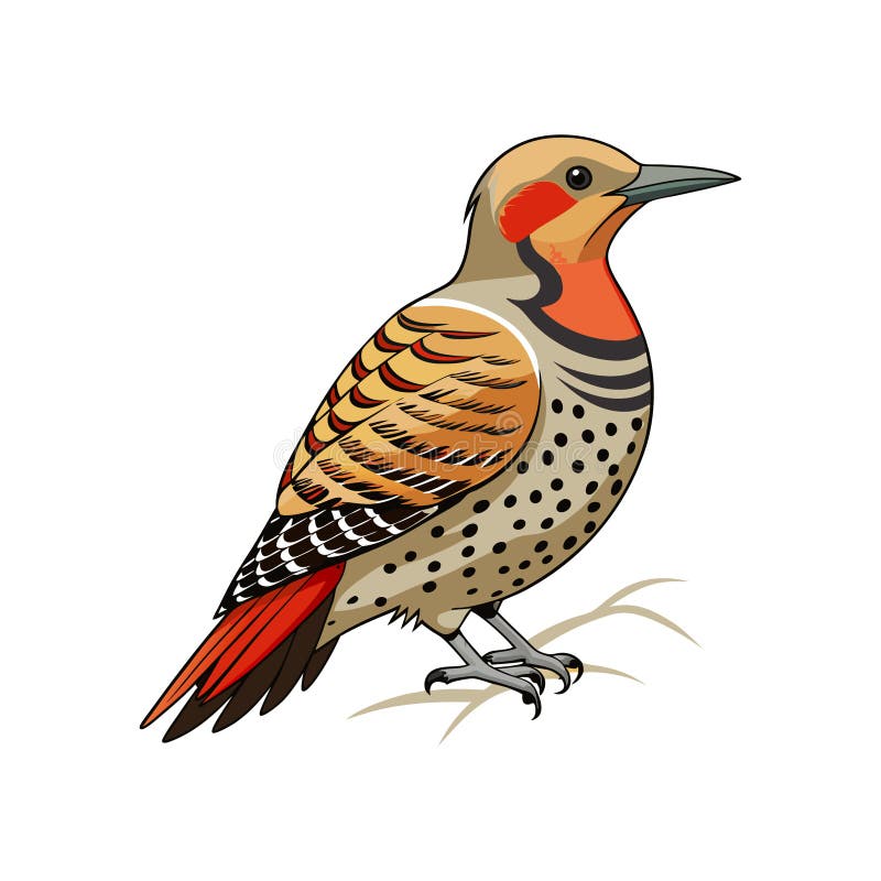 Elegant Northern Flicker Bird Vector Stock Photo - Illustration of ...