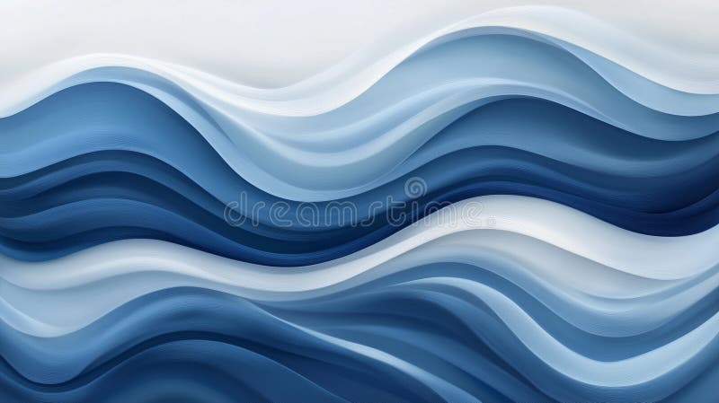 Elegant Oceanic Waves in 3D Abstract Flowing Layers Stock Illustration ...