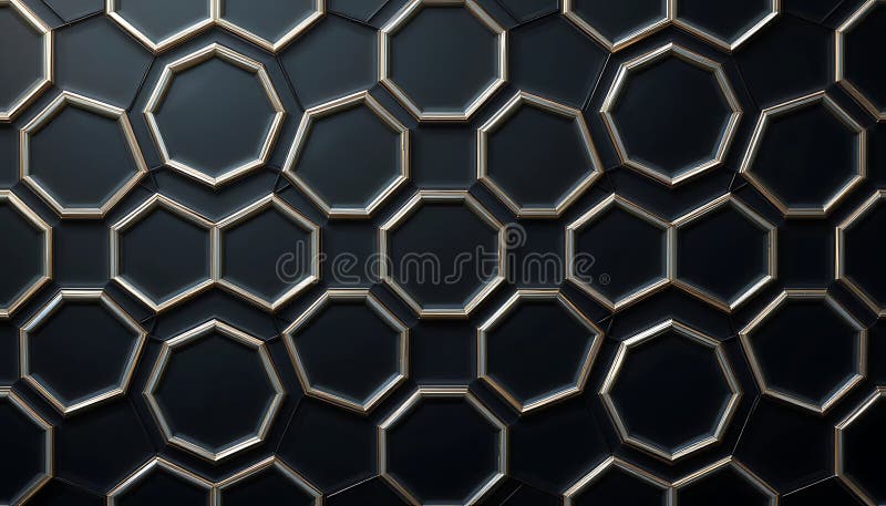 Elegant Octagonal Geometric Pattern: Dark, Metallic, Modern Design ...