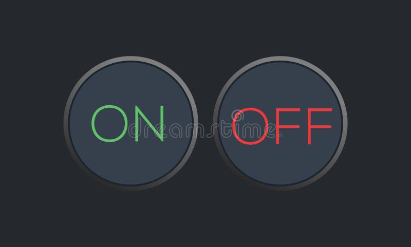 Elegant on Off Button Vector. on Off Button in Gray Color Stock Vector ...