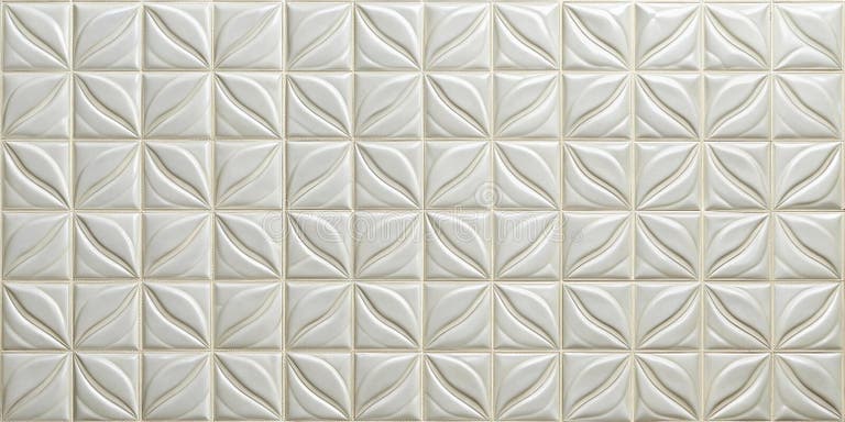 Elegant Off-white Textured Wall Tile with a Repeating Leaf Pattern ...