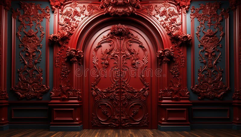 Elegant Old Fashioned Design, Ancient Pattern on Antique Wood Backdrop ...