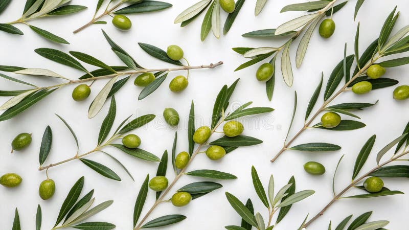 Elegant Olive Branch and Olive Pattern Design a Versatile Repeating ...