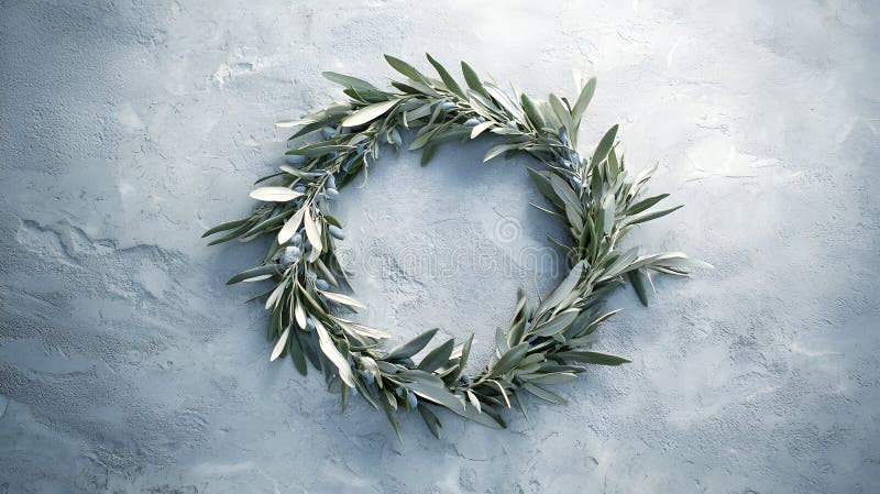 Elegant Olive Leaf Wreath on a Textured Backdrop Stock Image - Image of ...