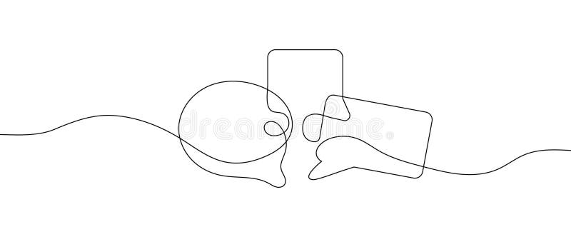 Elegant One Line Drawing of a Speech Bubble Vector Icon. Perfect for ...