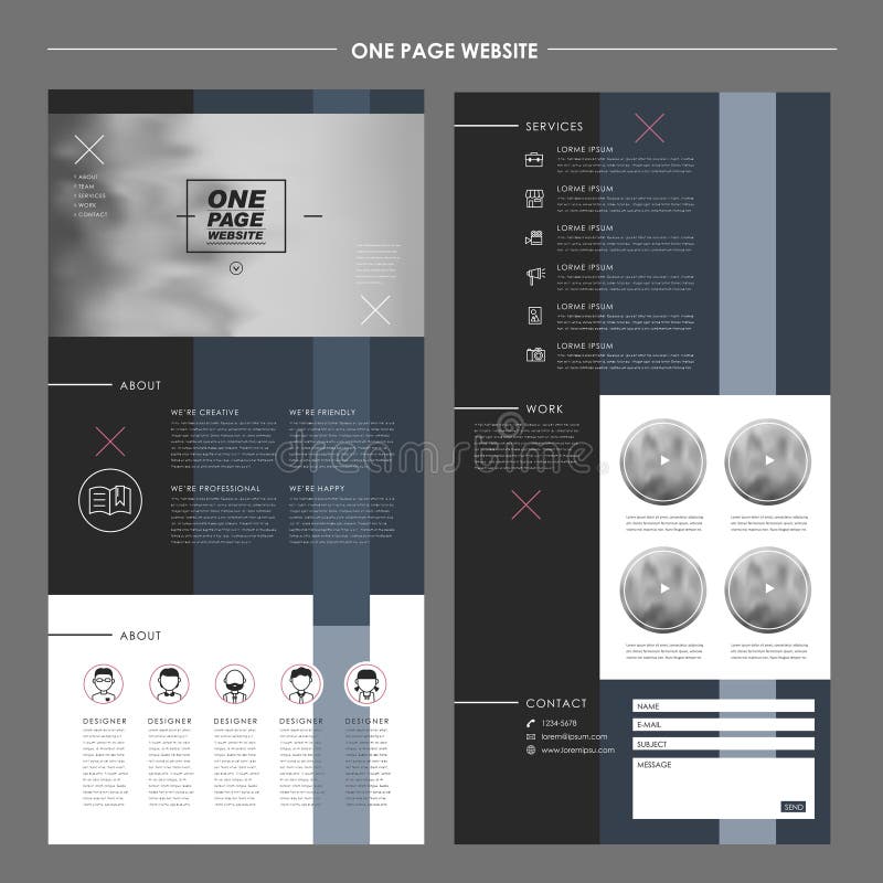Elegant One Page Website Template Design Stock Illustration ...