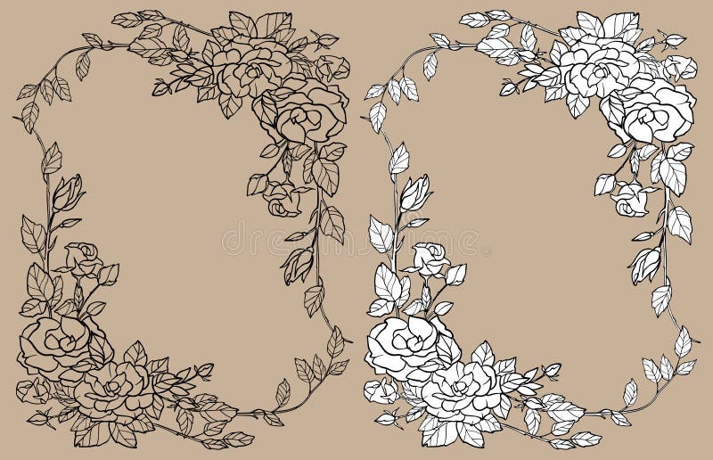 Elegant Openwork Floral Frame Vertical Spring Card Vector. Stock Vector ...