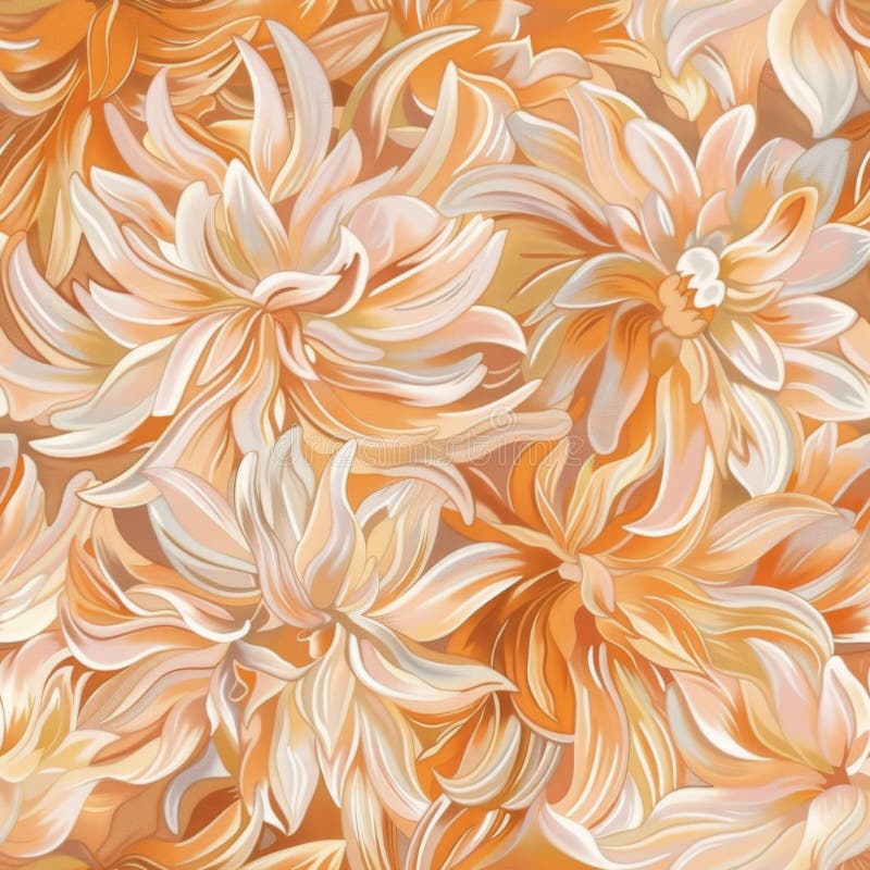 Elegant Orange Floral Pattern for Wallpaper and Fabric Design Stock ...
