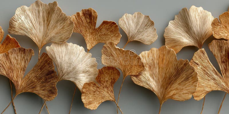 Elegant Organic Leaf Wall Decor in Brushed Gold for Modern Interior ...