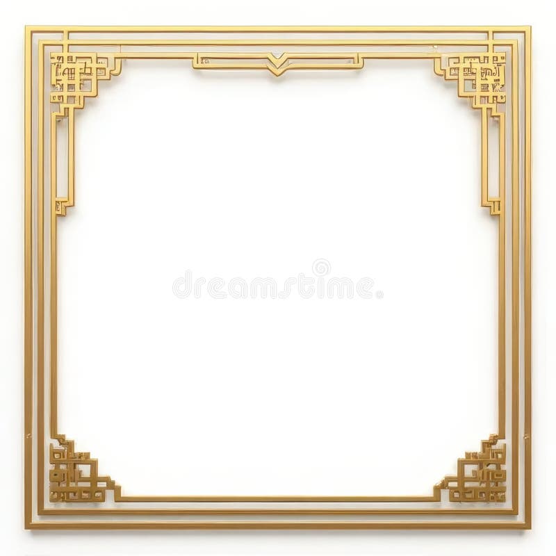 Elegant Oriental-Style Gold Frame with Horizontal Border for Web ...