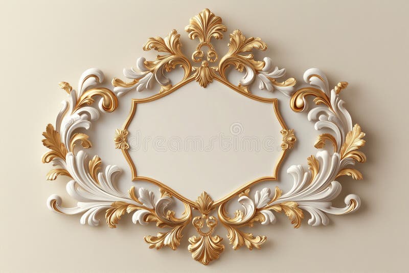 Elegant Ornamental Frame with Intricate Scrollwork Design in Gold and ...