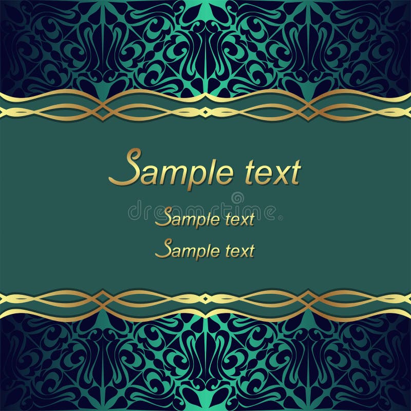 Elegant Ornate Background with Golden Borders and Place for Text Stock ...