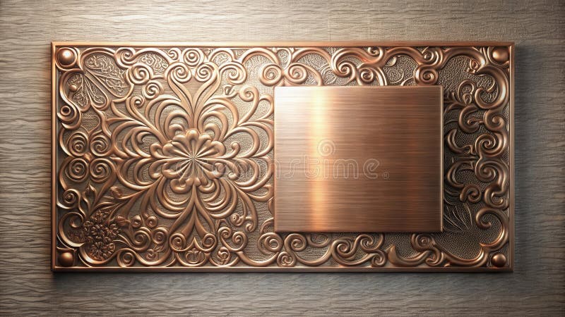 Elegant Ornate Bronze Panel with a Brushed Metal Insert for Interior ...