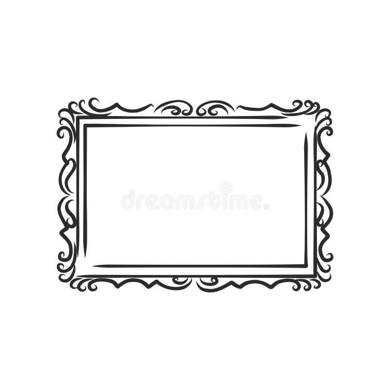 Elegant Ornate Frames, Picture Frame, Vector Sketch Illustration Stock ...