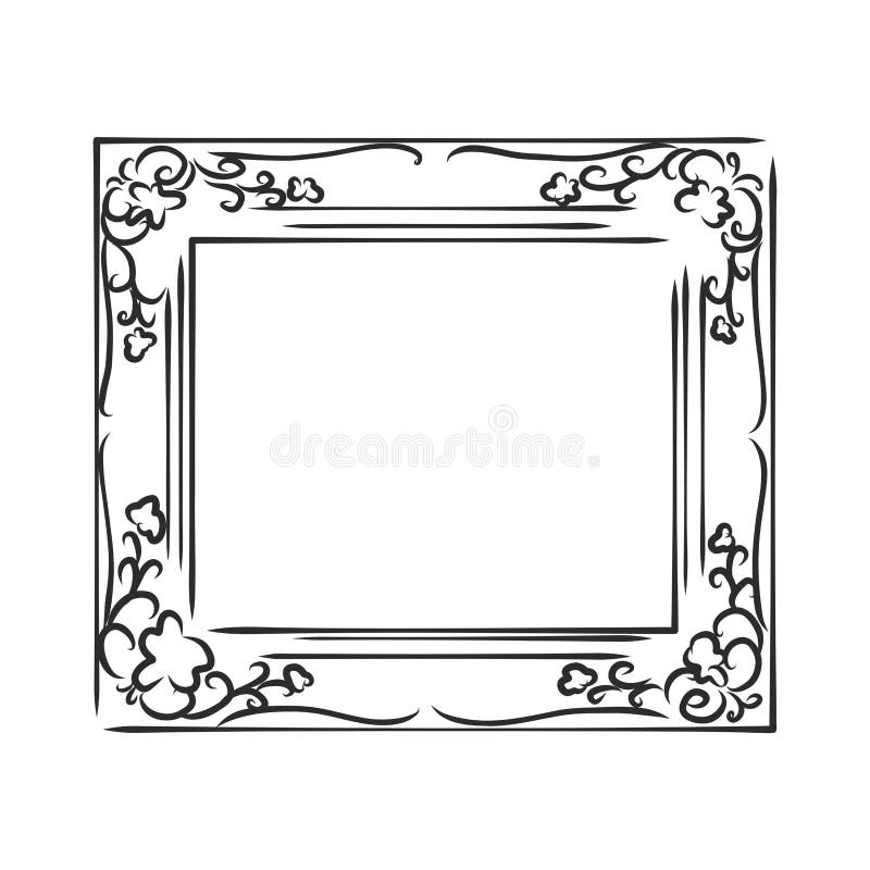 Elegant Ornate Frames, Picture Frame, Vector Sketch Illustration Stock ...