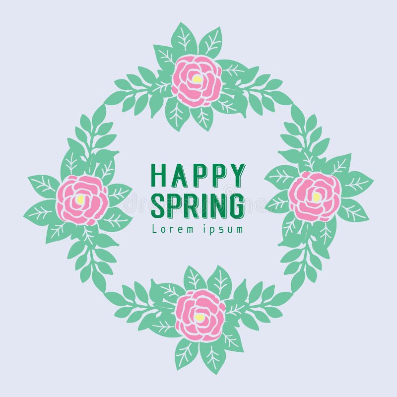 Elegant Ornate of Leaf and Flower Frame, for Happy Spring Cards Design ...