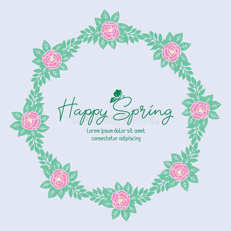 Elegant Ornate of Leaf and Flower Frame, for Happy Spring Cards Design ...