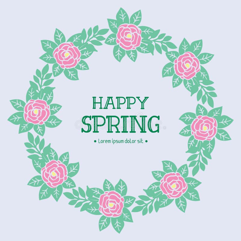 Elegant Ornate of Leaf and Flower Frame, for Happy Spring Cards Design ...