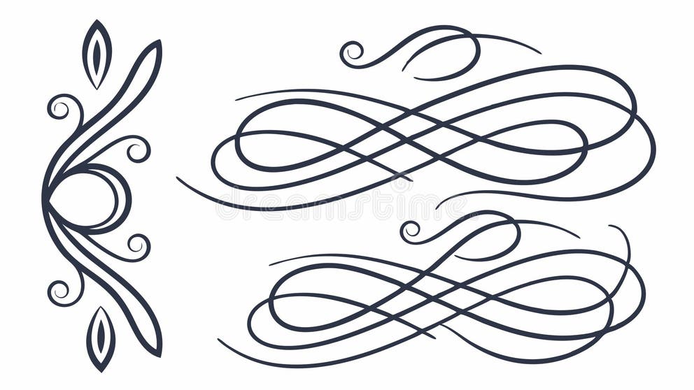 Elegant Ornate Scrollwork Design Elements, Classical and Decorative ...