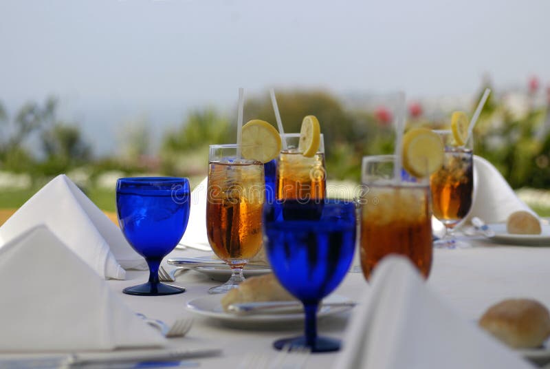 Elegant Outdoor Lunch Setting Stock Photo - Image of table, restaurant ...