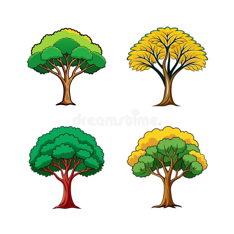 Elegant Outline of Mimosa Tree Stock Vector - Illustration of foliage ...