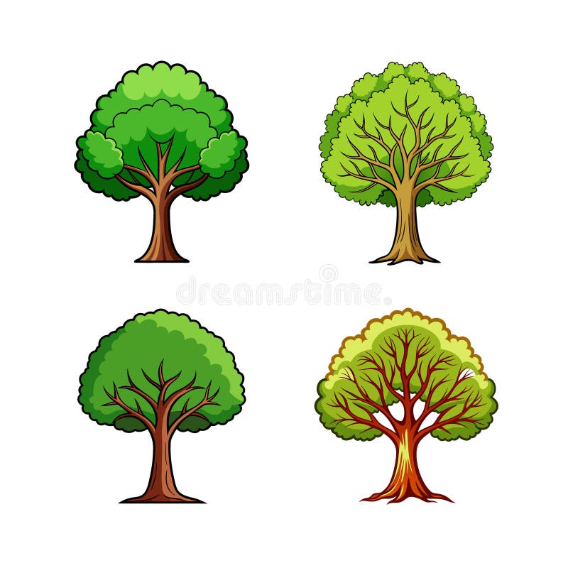 Elegant Outline of Poplar Tree Stock Vector - Illustration of stem ...
