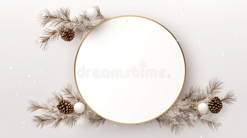 Elegant Oval Christmas Frame in a Minimalist Style with White ...
