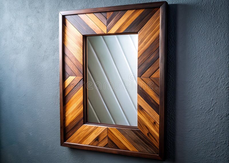 Elegant Oval Mirror with a Rectangular Wooden Frame a Modern Accent ...