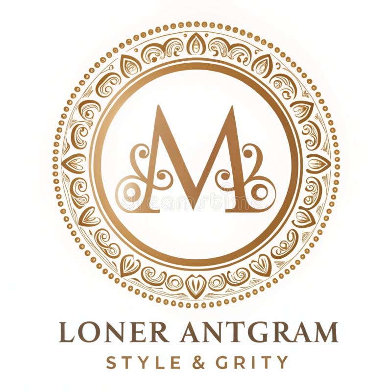 Monogram Letters in a Circle Stock Illustration - Illustration of ...