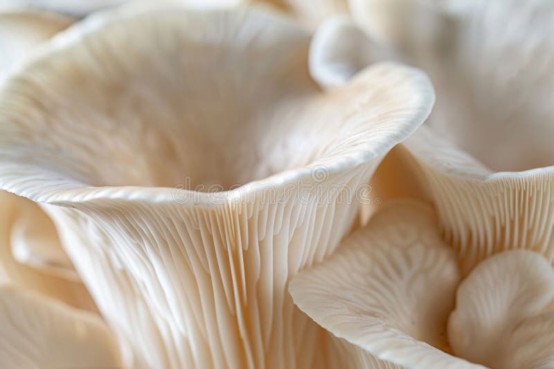 Elegant Oyster Mushroom Patterns in Close-Up. Generative Ai Stock ...