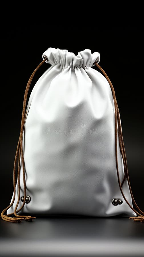 Elegant Pairing Plain White Bag Secured by a Contrasting Black ...