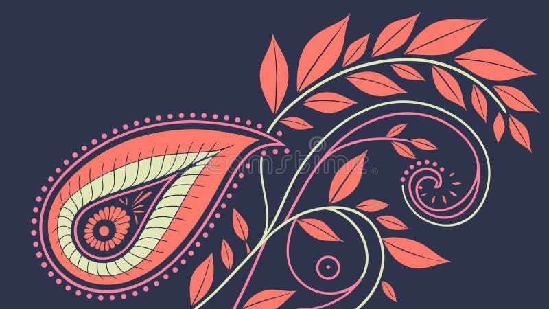 Elegant Paisley Pattern Design with Floral and Leaf Elements Vector ...