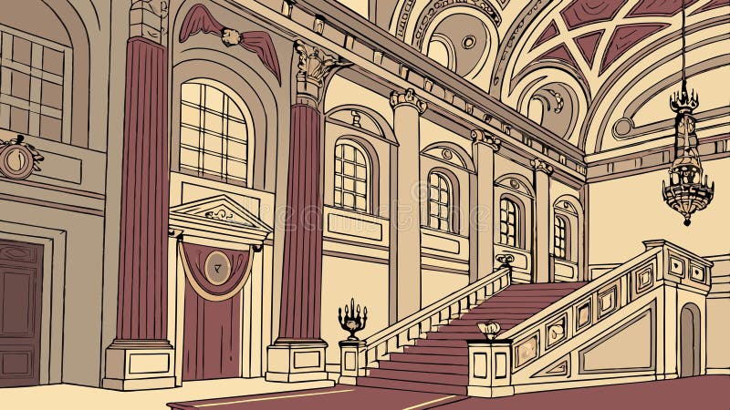 Elegant Palace Interior Scene, Royal Architecture and Luxurious Design ...